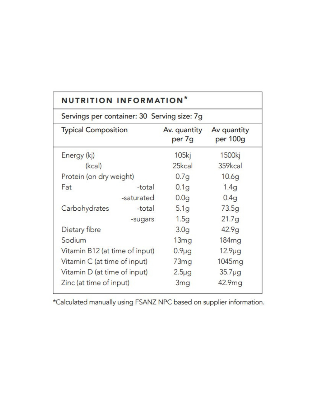 Vita-sol Infinity Wholefood Powder